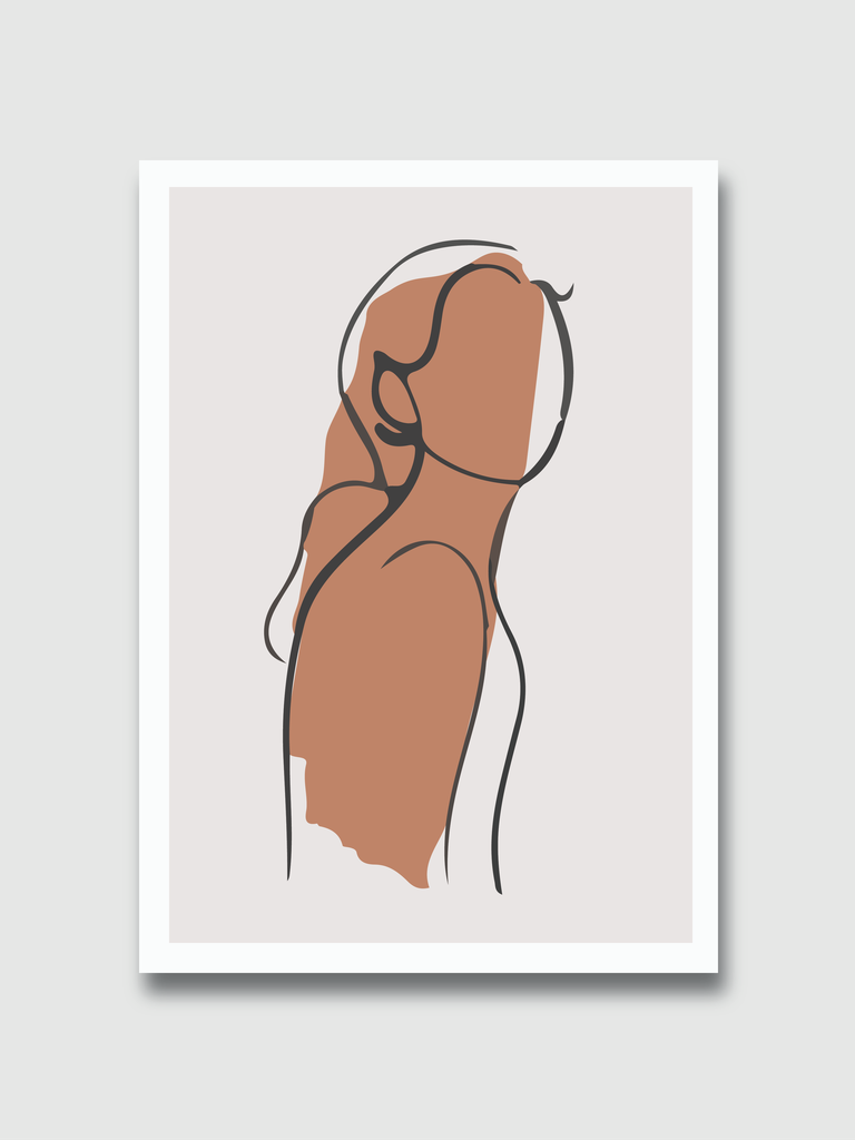 free women body wall art boho earth tone line vector 140678