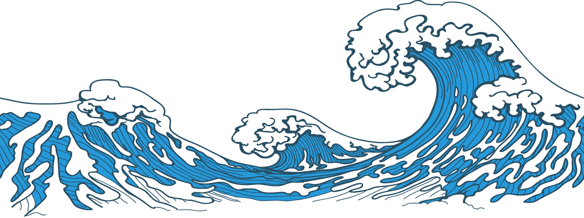 free waves japanese style sea wave ocean... | Magipik Free Vector