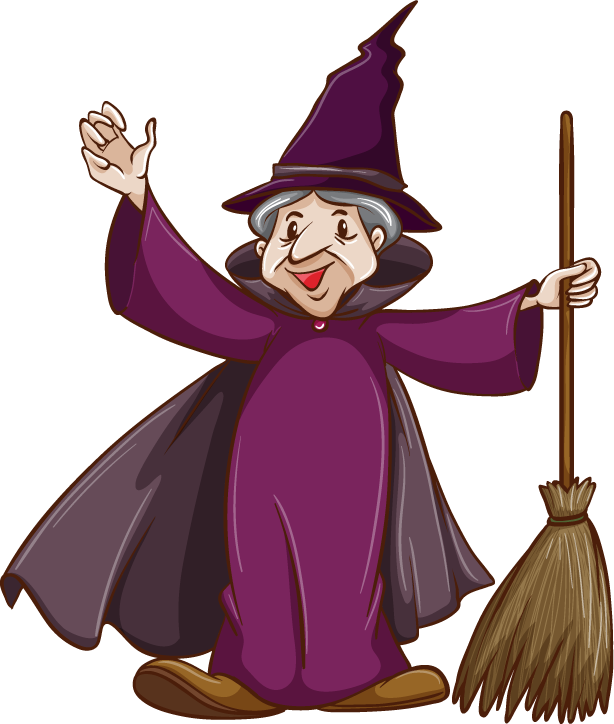 free witch and wizard with magic wand vector 410137