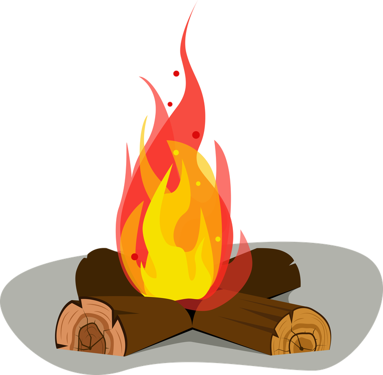 free wooden fire set cartoon fire camping vector 68317