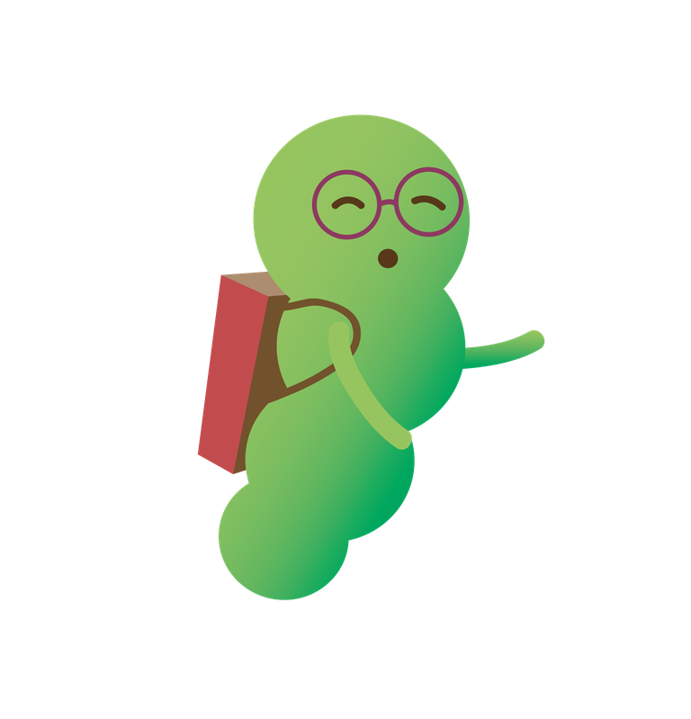 free worm studying hard cartoon book worm in vector 214118