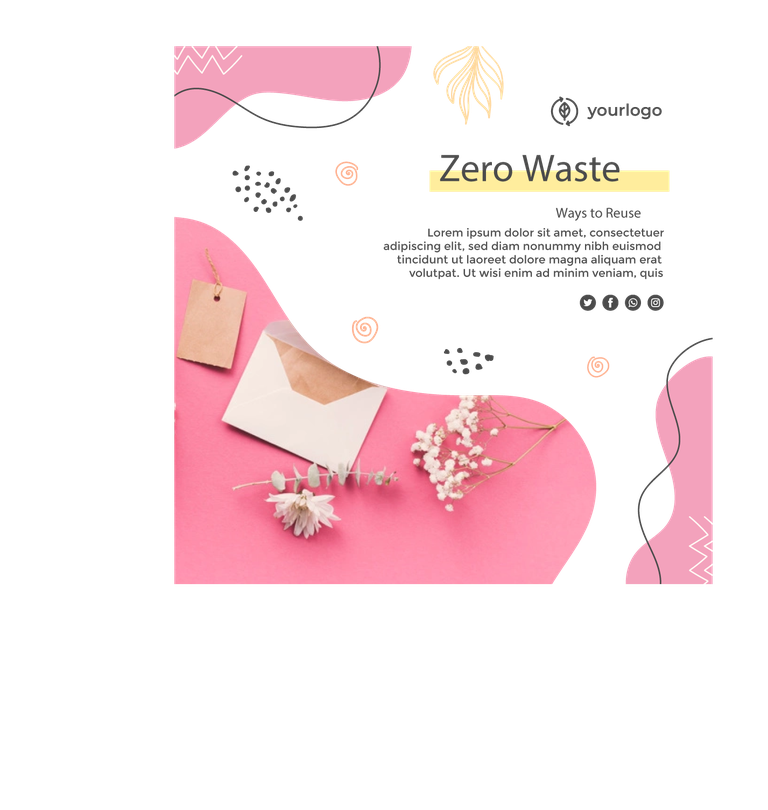 free zero waste instagram posts patterns and vector 810240